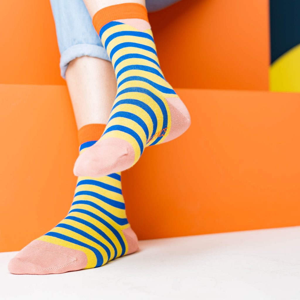 nice socks block stripes yellow - nicenicenice