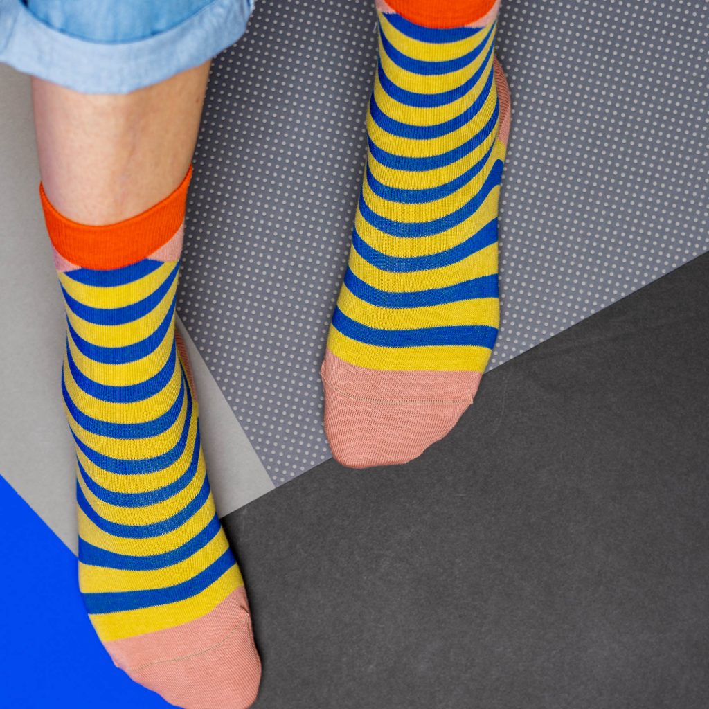 nice socks block stripes yellow - nicenicenice